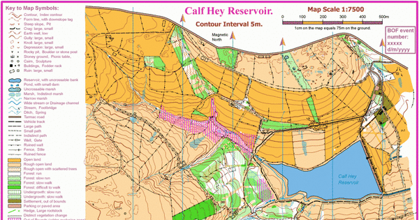 Calf Hey map - Pendle Forest Orienteers